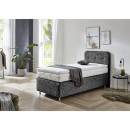 Westfalia Schlafkomfort Boxspringbett &raquo;Sapporo&laquo; Inkl. Zierkissen, w&auml;hlbar in H2, H3 & H4 grau Chenille Ohne Topper, Liegefl&auml;che B/L: 100cm x 200cm, Gewicht bis: 100 kg H3, 5-