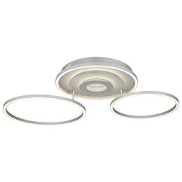 Globo LIGHTING Deckenleuchte &raquo;MILES&laquo; LED-Modul 1 Stk. LED-Deckenleuchte mit 3D-Effekt, dimmbar, modern & hell wei&szlig; 1, &Oslash; 40cm H: 11,5cm, 1 Stk.