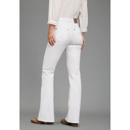 Arizona Damen Bootcut-Jeans &raquo;Comfort-Fit&laquo; ausgestellte Beinform, mit Eingrifftaschen, High-Waist wei&szlig; 40, N-Gr