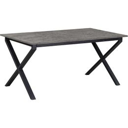 OTTO home Esstisch &raquo;Boddhi&laquo; schwarzes Metallgestell, Plattenvarianten w&auml;hlbar, sowie Gr&ouml;&szlig;en grau B/H/T: 160cm x 75cm x 90cm