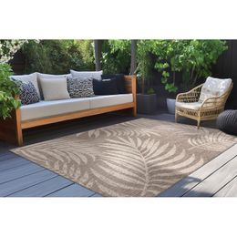 Kayoom Teppich &raquo;Nibru 725&laquo; rechteckig 5 mm H&ouml;he Flachgewebe, In- und Outdoor geeignet, schnell trocknend, floral beige Polypropylen B : 120cm 1 Stk., 5mm, L: