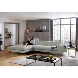 W.Schillig Ecksofa &raquo;piedroo, Designsofa mit tollem Sitzkomfort, bequem, L-Form&laquo; Kopfteilverstellung, wahlweise mit Sitztiefenverstellung, Breite 343cm