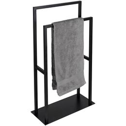 Wenko Handtuchst&auml;nder &raquo;Modell Rivaltana&laquo; freistehend, f&uuml;r Handt&uuml;cher und Kleidung, Edelstahl, Industrial Style schwarz Edelstahl, Metall Einheitsgr&ouml;&szlig;e