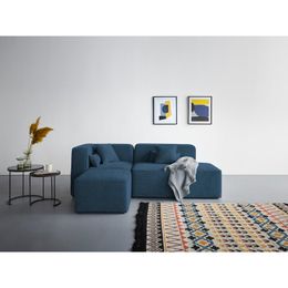 Home Affaire Ecksofa &raquo;Sundstrup L-Form&laquo; Modulserie, individuelle Zusammenstellung blau 100% Polyester B/H/T: 233cm x 76,5cm x 93cm, Struktur weich, 