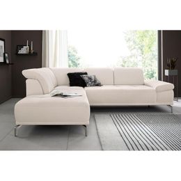 OTTO home Ecksofa &raquo;Caluna&laquo; Inkl.Sitztiefenverstellung, wahlweise mit Kopf- und Armteilverstellung beige Luxus-Microfaser Vintageoptik (100% Polyester)