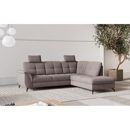 Sit & More sit&more Ecksofa &raquo;Zora&laquo; wahlweise mit Schlaffunktion und Bettkasten grau 90% Polyester 10% Polyamid B/H/T: 244cm x 92cm x 212cm, Struktur weich, 