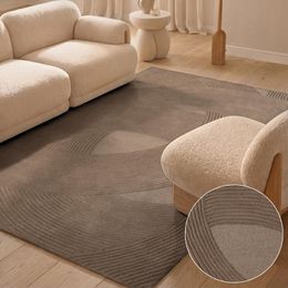 Ted Baker Wollteppich &raquo;Victoria , auch in rund&laquo; rechteckig 18 mm H&ouml;he Naturteppich Wolle, Hoch-Tief-Design, Wohnzimmer, Schlafzimmer braun Oberfl&auml;che: 100% 