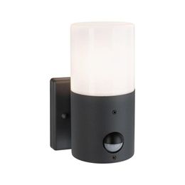 Paulmann Au&szlig;en-Wandleuchte &raquo;Tubs IP44 rund 105x130mm max. 15W 230V Grau matt Metall, Kunststoff&laquo; E27 1 Stk. Bewegungsmelder grau 1, H: 17,5cm, 1 Stk.