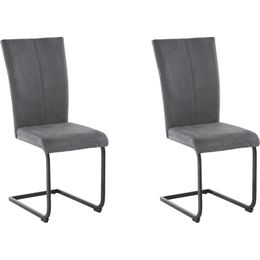 OTTO home Freischwinger &raquo;Oliver&laquo; () 2 Stk.Stuhl belastbar bis 120 Kg grau Obermaterial: 100% Polyester B/H/T: 43cm x 98cm x 55cm, 2 Stk., Microfaser 