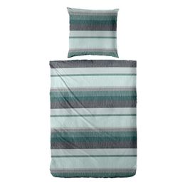 Primera Bettw&auml;sche &raquo;Biber-Bettw&auml;sche Roommate&laquo; 2 Stk. mit dezenten Mustertexturen gr&uuml;n Biber, Obermaterial: 100% Baumwolle B/L: 135cm x 200cm, 1 Stk., 1 Stk.,