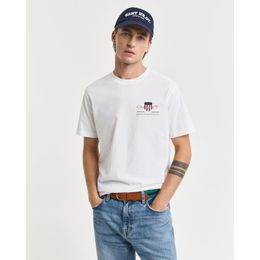 Gant Herren T-Shirt &raquo;REG ARCHIVE SHIELD EMB SS T-SHIRT&laquo; von dem Archiv aus den 1980er-Jahren inspiriert wei&szlig; XXL