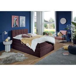 Home Affaire Boxspringbett &raquo;Fornoli&laquo; inkl. Topper und Bettkasten, H3 in zwei Matratzenarten braun Flachgewebe, Liegefl&auml;che B/L: 120cm x 200cm, Gewicht