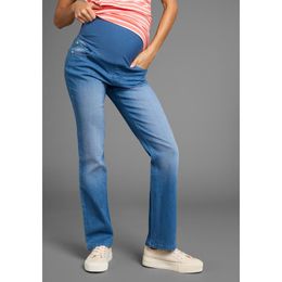 Neun Monate Damen Umstandsjeans &raquo;Schwangerschaft-Jeans, straight-fit&laquo; Umstandsjeans in gerader Form blau 48, N-Gr