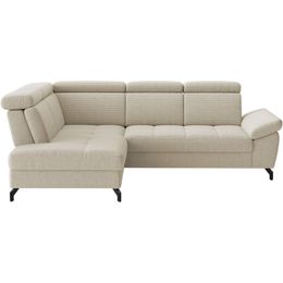 Sit & More sit&more Ecksofa &raquo;Vanity; L-Form, B. 254 cm&laquo; Inkl.Sitz-,Kopf-und Armteilverstellung 100% Polyester B/H/T: 254cm x 84cm x 197cm, Cord, Ottomane links,