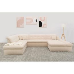 DOMO collection Wohnlandschaft &raquo;MORIC 353x216x80 cm, mit viel Platz, U-Form, auch in Cord&laquo; im XXL-Format, wahlweise mit Bettfunktion und 