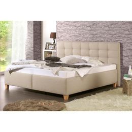 Maintal Polsterbett &raquo;Madane&laquo; wahlweise mit Matratze in den H&auml;rtegraden H2,H3 oder H4 beige Liegefl&auml;che L&auml;nge B: 200cm x 100cm, Struktur mit Tonnentaschen-
