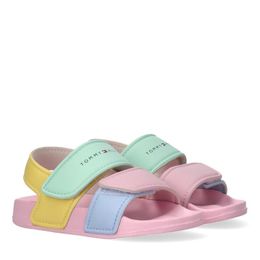 Tommy Hilfiger M&auml;dchen Badesandale Badesandale, Klettschuh mit Logoschriftzug bunt 32
