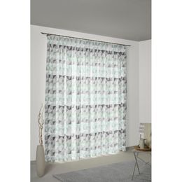 WIRTH Vorhang &raquo;Berlare&laquo; Multifunktionsband 1 Stk. tlg. gr&uuml;n Jacquard, Baumwolle, Polyester 225cm, Multifunktionsband, 131cm