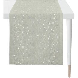 Apelt Tischl&auml;ufer &raquo;4709 CHRISTMAS GLAM, Weihnachtsdeko, Weihnachten&laquo; Lurex-Jacquardgewebe grau Polyacryl, Polyester, Viskose B/L: 46cm x 135cm, 1 Stk.