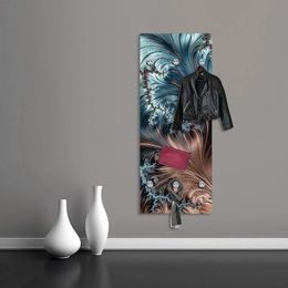 queence Garderobenleiste &raquo;Azalea&laquo; Federn, Garderobe, Wandgarderobe, deko blau Acrylglas, Edelstahl B/H/T: 50cm x 120cm x 3cm