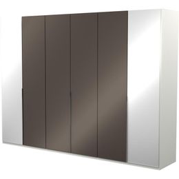 Musterring Kleiderschrank &raquo;San Diego, Kleiderschrank, Schrank, Garderobe, mit Glast&uuml;ren&laquo; 1 Stk. tlg. 6-t&uuml;rig (ged&auml;mpft), 6 B&ouml;den, 3 Kleiderstangen, Chromgriffe 