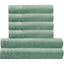 Kleine Wolke Handtuch Set &raquo;Royal, 6 St&uuml;ck (4 Handt&uuml;cher 50/100 cm + 2 Duscht&uuml;cher 70/140 cm)&laquo; Set 6 Stk. Frottier Uni Farben, mit Bord&uuml;re, weich, in verschiedenen 
