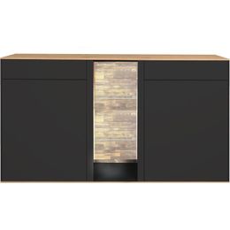 M&auml;usbacher Kommode Faro Sideboard B 159 cm, inkl. Beleuchtung, Push to open Funktion schwarz B/H/T: 159cm x 90cm x 42cm, 2 Stk., 3 Stk.
