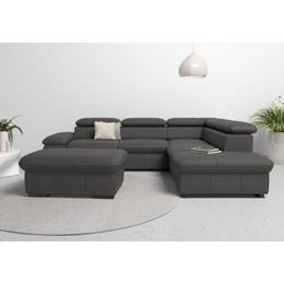OTTO home Ecksofa &raquo;Alberto L-Form&laquo; mit Kopfteilverstellung, wahlweise mit Schlaffunktion braun Luxus-Microfaser Lederoptik (100% Polyester);Luxus-
