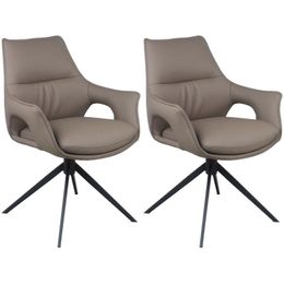 Home Affaire Drehstuhl &raquo;Sienna&laquo; (Set) 2 Stk.2er Set Leder B/H/T: 63cm x 91cm x 66,5cm, 2 Stk., Echtleder uni