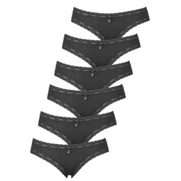 like it! LIKE IT Damen Minislip "6er Pack Minislip Kim", Gr. L, grau, Obermaterial: 95% Modal CMD. 5% Elasthan EL., Unterhosen
