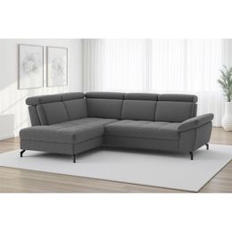 Sit & More sit&more Ecksofa &raquo;Vanity; L-Form, B. 254 cm&laquo; Inkl.Sitz-,Kopf-und Armteilverstellung 95% Polyester 5% Polyamid B/H/T: 254cm x 84cm x 197cm, Flachgewebe