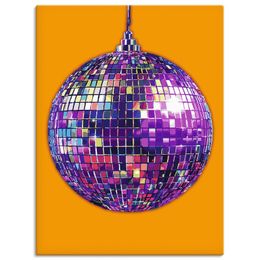 Artland Wandbild &raquo;Discokugel&laquo; 1 Stk. tlg. als Alubild, Leinwandbild, Poster, Wandaufkleber in verschied. Gr&ouml;&szlig;en lila Leinwand B/H/T: 60cm x 80cm, Leinwandbild