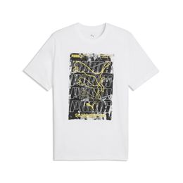 Puma Herren T-Shirt "Graphics Box T-Shirt Herren", wei&szlig;, Gr. S, clean, Obermaterial: 100% Baumwolle. Rippe: 80% Baumwolle, 20% Polyester, Shirts
