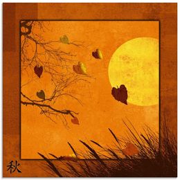 Artland Glasbild &raquo;Serie vier Jahreszeiten - Herbst&laquo; Vier Jahreszeiten 1 Stk. tlg. in verschiedenen Gr&ouml;&szlig;en orange B/H/T: 20cm x 20cm, Glasbild Vier 