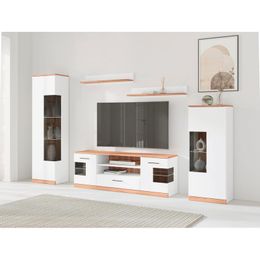 OTTO home Wohnwand &raquo;Ribe Wohnwand Set-5 St.&laquo; Set, 5 Stk. tlg. Holzwerkstoff, Massivholz B/H/T: 260cmcm x 180cmcm x 35cmcm