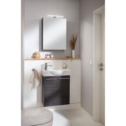 Fackelmann Waschbeckenunterschrank &raquo;SBC&laquo; Badm&ouml;bel f&uuml;r G&auml;ste-WC, Breite ca. 55 cm beige Dark-Oak/Dunkelbraun, B/H/T: 52cm x 60cm x 24,3cm, T&uuml;ren: 2 Stk