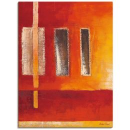 Artland Leinwandbild &raquo;Felder I - Abstrakt&laquo; Muster 1 Stk. tlg. als Leinwandbild in verschied. Gr&ouml;&szlig;en rot Leinwand B/H/T: 45cm x 60cm, Leinwandbild Muster 