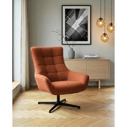 OTTO home Ohrensessel &raquo;LEMOORE - OTTO. Verl&auml;ssliche Qualit&auml;t.&laquo; Relaxsessel, TV-Sessel, 360&deg; Grad drehbar, Feinstruktur orange Metallgestell, 