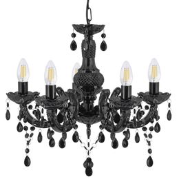 Searchlight Pendelleuchte &raquo;Marie Therese 5Lt Leuchte - Glas & Acryl&laquo; E14 1 Stk. schwarz H: 45cm, 1 Stk.