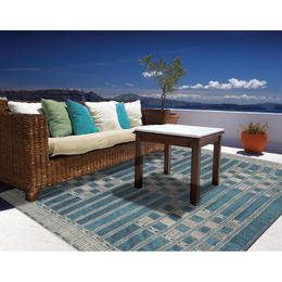 Gino Falcone Teppich &raquo;Outdoor-Africa 39&laquo; rechteckig 5 mm H&ouml;he Flachgewebe, In- und Outdoor geeignet, Wohnzimmer blau Kunstfaser B : 80cm 1 Stk., 5mm, L: 165cm