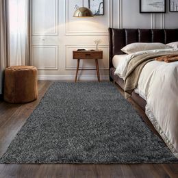 OTTO home Hochflor-Teppich &raquo;Banji&laquo; rechteckig 37 mm H&ouml;he Uni Farben, weich und flauschig, auch als L&auml;ufer & in rund erh&auml;ltlich grau Polypropylen (PP) 
