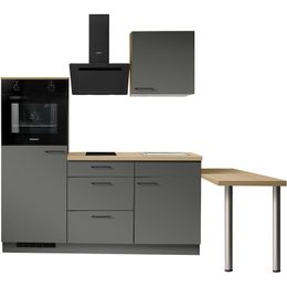 KOCHSTATION K&uuml;chenzeile &raquo;KS-Solmera&laquo; Breite 240cm, vormontiert, wahlweise mit E-Ger&auml;ten wei&szlig; B/H/T: 240cm x 207cm x 60cm, ohne E-Ger&auml;te, Sp&uuml;lenschrank
