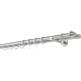 mydeco Gardinenstange &raquo;20mm Cone Wandtr&auml;ger 12 cm&laquo; 2 l&auml;ufig-l&auml;ufig Fixma&szlig; silber Aluminium B/L: 290cm, 2 l&auml;ufig
