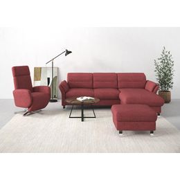 Sit & More sit&more Ecksofa &raquo;Grenoble L-Form mit Federkern&laquo; wahlweise mit Schlaffunktion, Bettkasten, Arm- und Kopfteilverstellung lila B/H/T: 251cm x 85cm x 