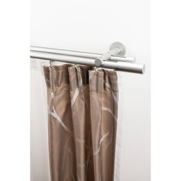 Garesa Gardinenstange &raquo;EASY&laquo; &Oslash; 20 mm 2 l&auml;ufig-l&auml;ufig Wunschma&szlig;l&auml;nge Vorhanggarnitur-Innenlauf, verl&auml;ngerbar, Wandmontage, Aluminium silber Aluminium B