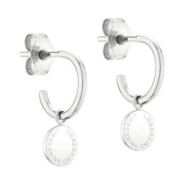 Liebeskind Berlin Damen Paar Creolen &raquo;Schmuck Geschenk Gold 375 Ohrringe Gold Collection&laquo; Einh&auml;nger abnehmbar wei&szlig; Gelbgold 375