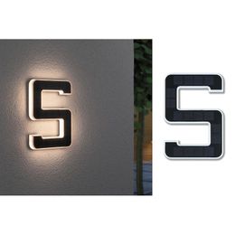 Paulmann LED Au&szlig;en-Wandleuchte &raquo;Solar Hausnummer&laquo; LED-Modul 1 Stk. Warmwei&szlig; LED-Modul, Hausnummern, Buchstaben w&auml;hlbar, Akku wechselbar schwarz 1, H: 23cm, 1 