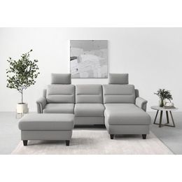 Sit & More sit&more Ecksofa &raquo;Far&ouml; L-Form&laquo; inklusive Federkern, wahlweise mit Schlaffunktion und Bettkasten grau B/H/T: 234cm x 90cm x 168cm, Luxus-Microfaser 