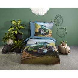 Good Morning Kinderbettw&auml;sche &raquo;Aart&laquo; 2 Baumwolle, Renforc&eacute;, 135x200, Wendeoptik, Kind, Junge, Traktor Renforc&eacute;, Obermaterial: 100% Baumwolle B/L: 