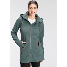 Polarino Damen Fleecejacke mit Kapuze aus Fleece, atmungsaktiv, schnell trocknend grau 44